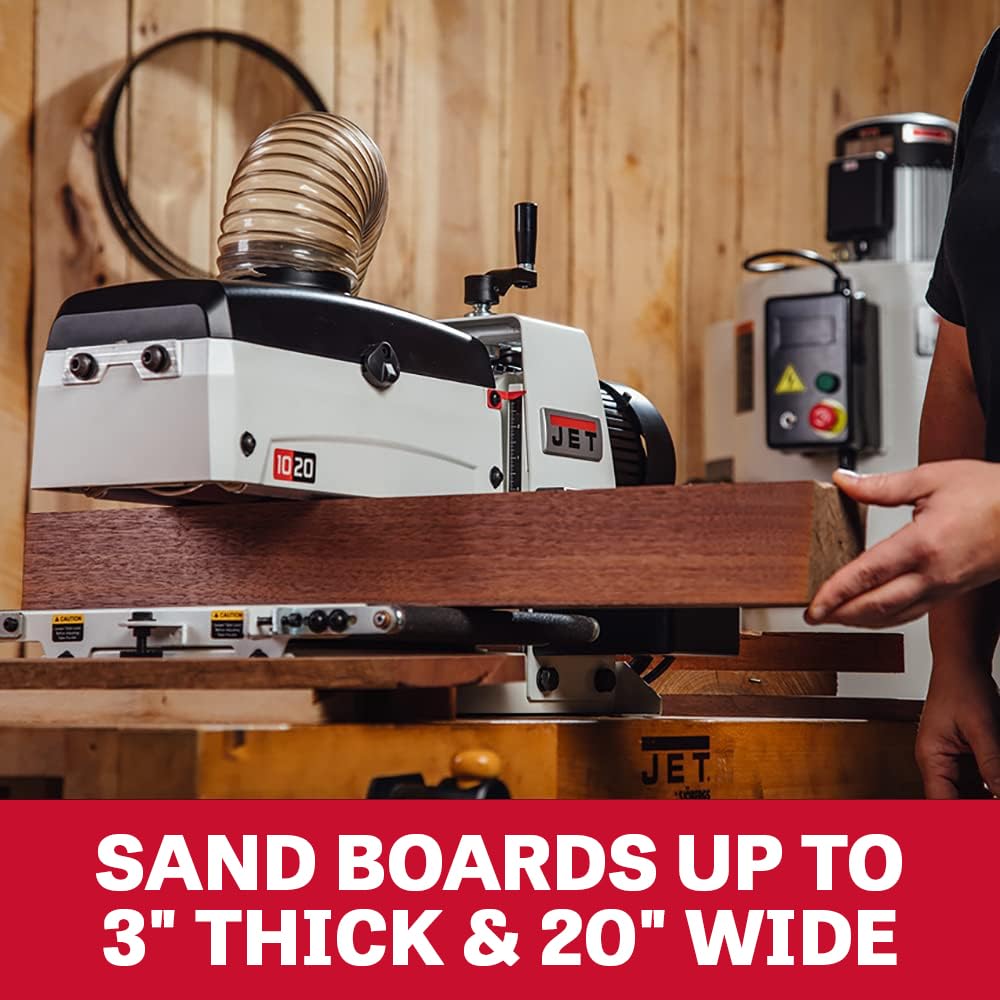 JET JWDS-1020, 10-Inch Benchtop Drum Sander, 1HP, 1Ph 115V (723510)