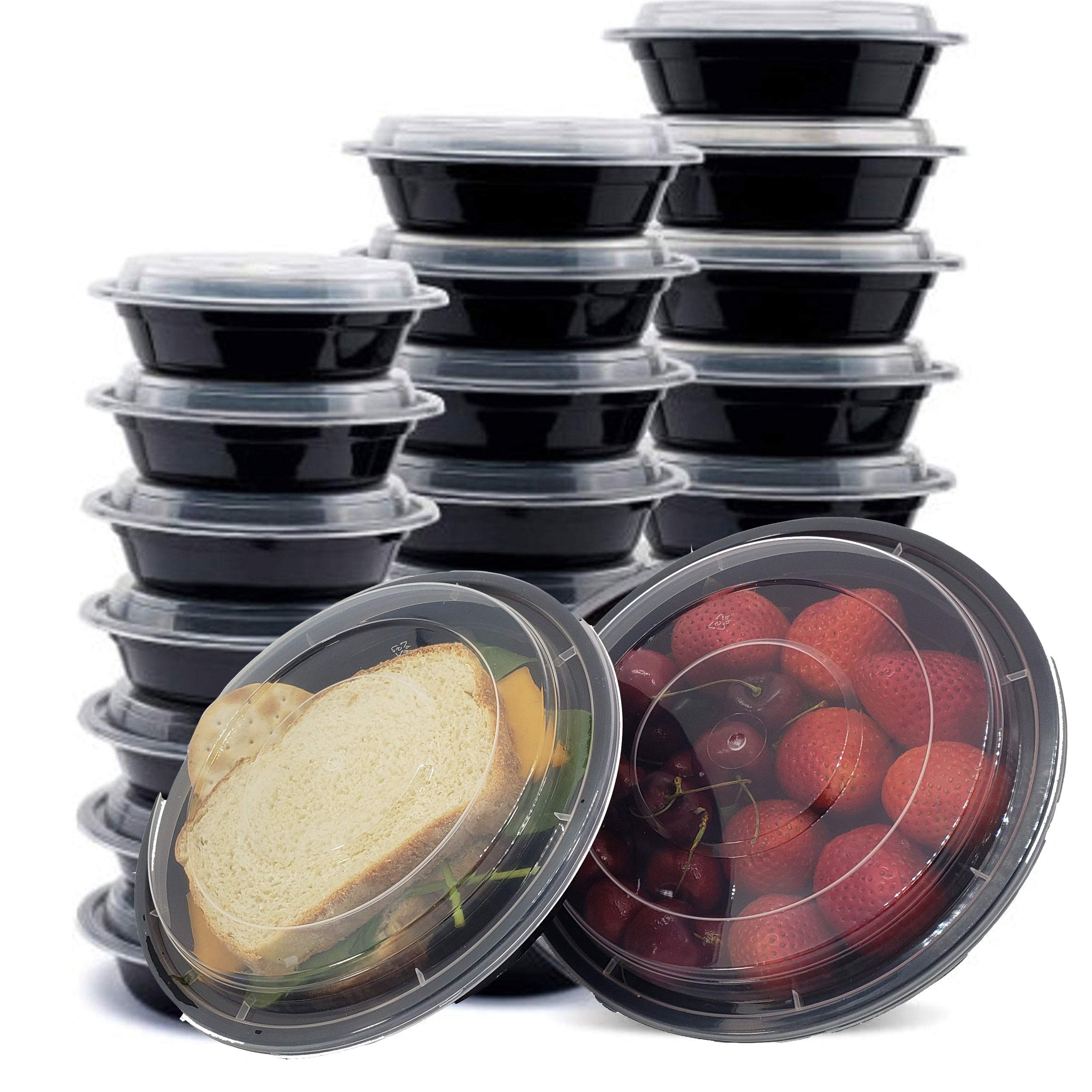 DHG PROFESSIONAL 50 Sets 24oz Meal Prep Containers with Lids, Microwavable Plastic BPA free