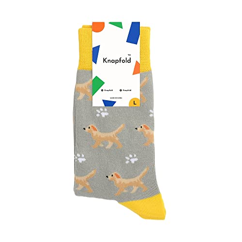 Knapfold Men's Golden Retriever Socks Funny, Dog Lovers Gifts, Novelty Casual Crew Socks