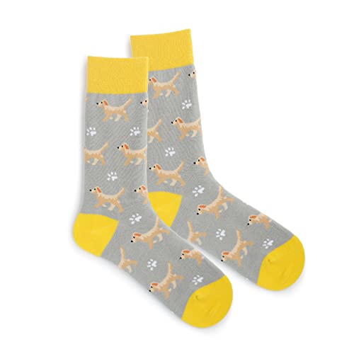 Knapfold Men's Golden Retriever Socks Funny, Dog Lovers Gifts, Novelty Casual Crew Socks