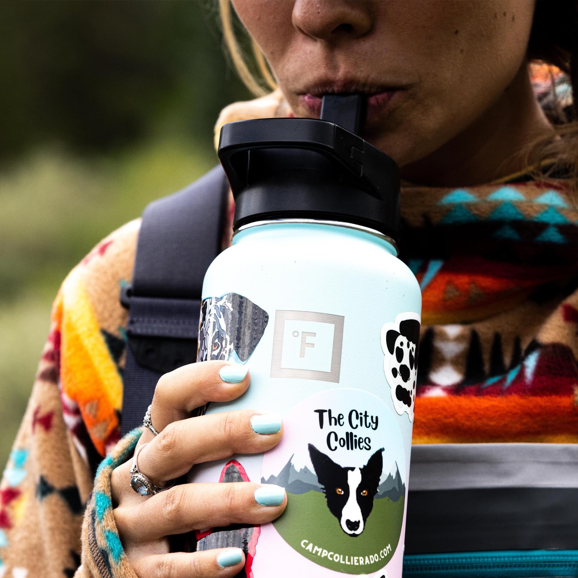 IRON °FLASK Camping & Hiking Hydration Flask with 3 Lids - Stainless Steel, Double Walled & Vacuum Insulated Water Bottle - Leak Proof & BPA Free (Midnight Black, Spout - 32 oz)