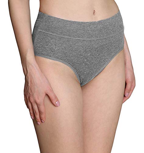UMMISS Women Panties 5 Pack, Soft Cotton Comfortable Underwear Mid Waist Breathable Solid Color Briefs Panties for Women -Multi -M
