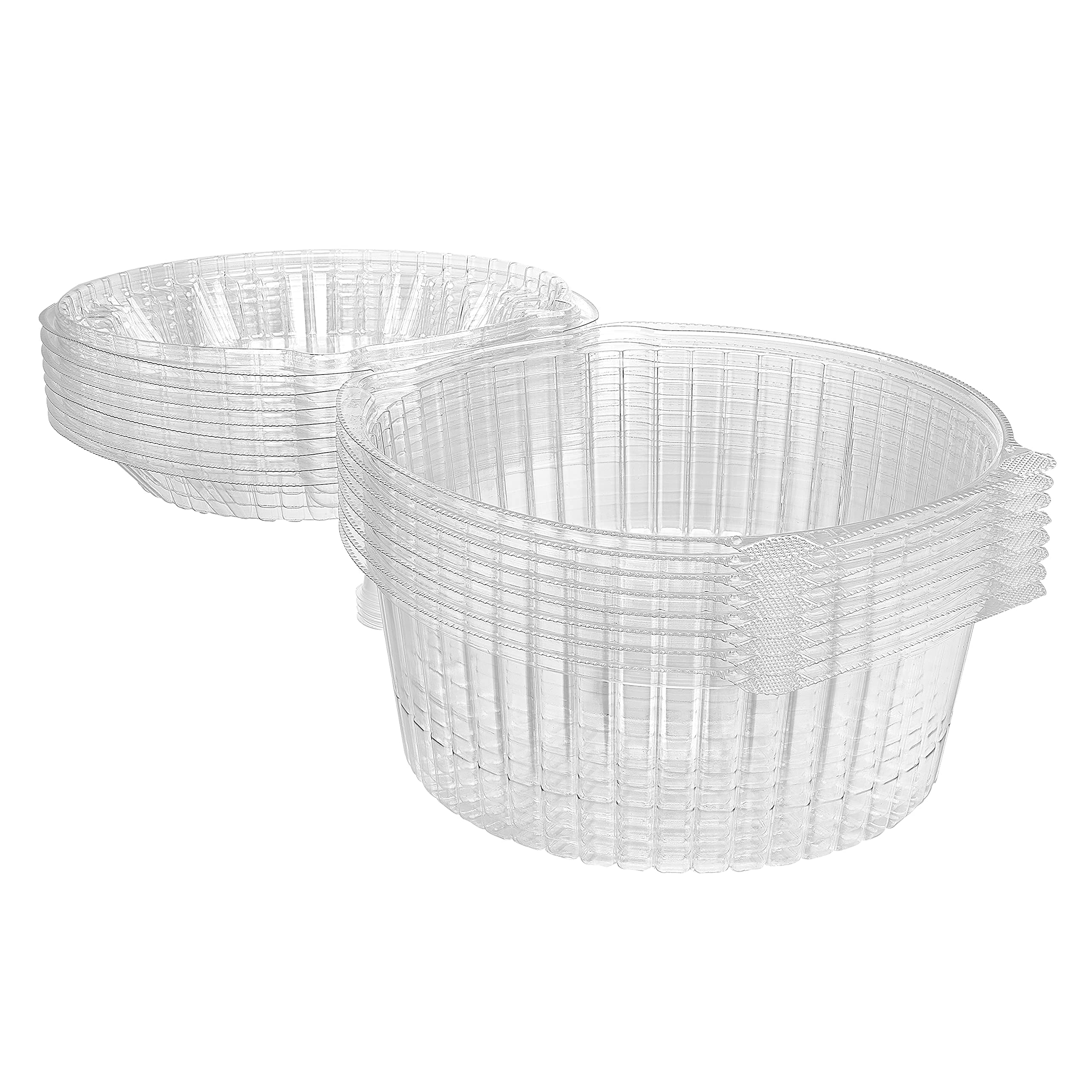 Nicole Home Collection 90 Count Plastic Salad Bowls with Hinged lids, 84 Oz. (90 sets) To-Go Disposable Containers