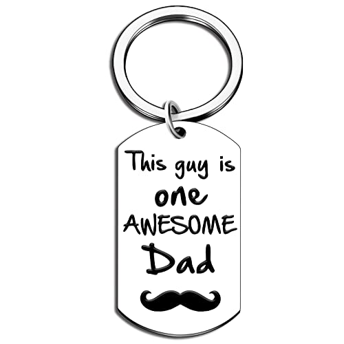 Father's Day Gifts for Men Dad Keychain from Daughter Son Kids Birthday Gifts for Dad Papa Step Dad Gifts for Fathers Day Christmas Valentine Birthday Small Meangiful Romatic Gifts for Him,Silver
