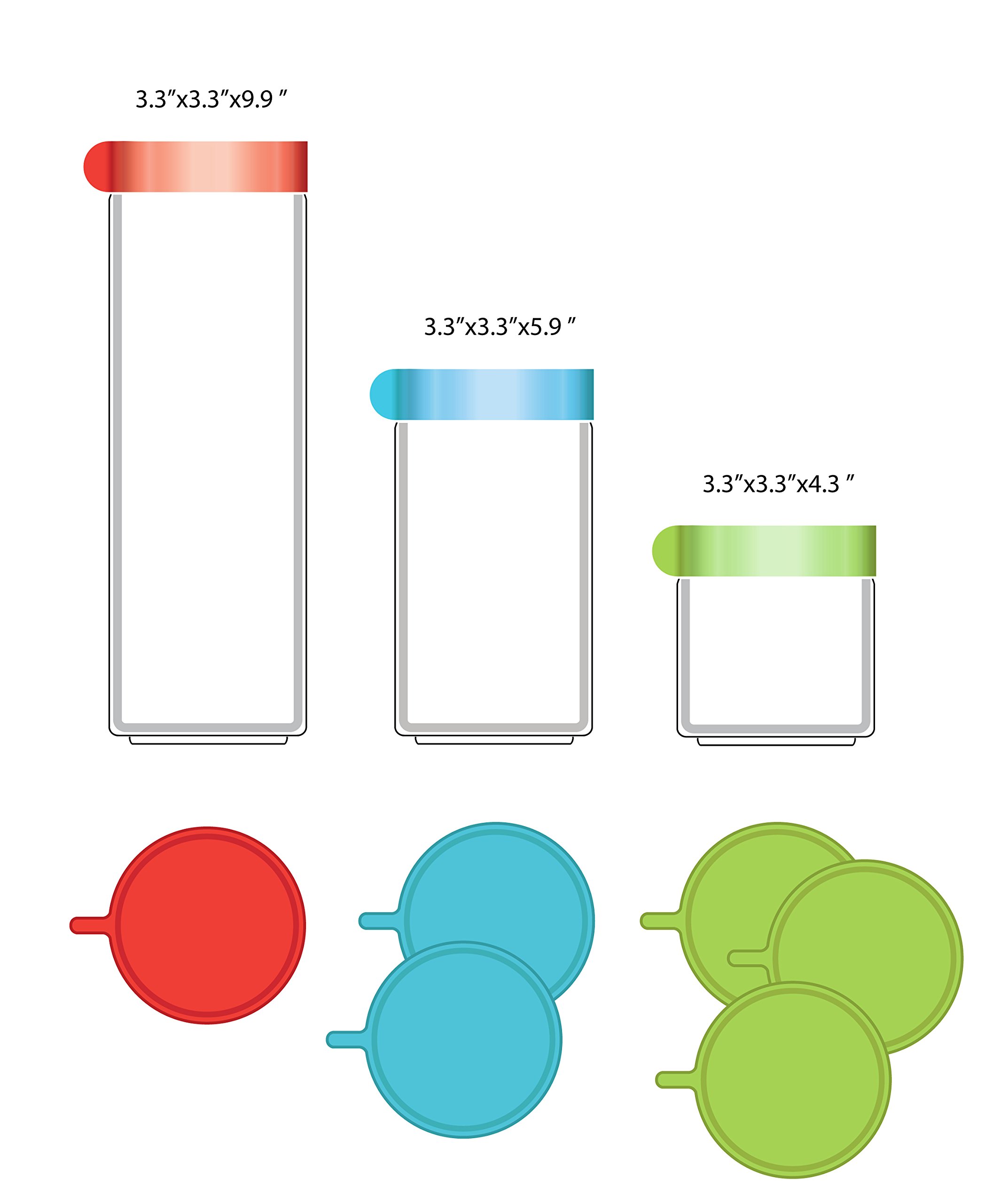 Glasslock Block Canister Round 12-Piece Set