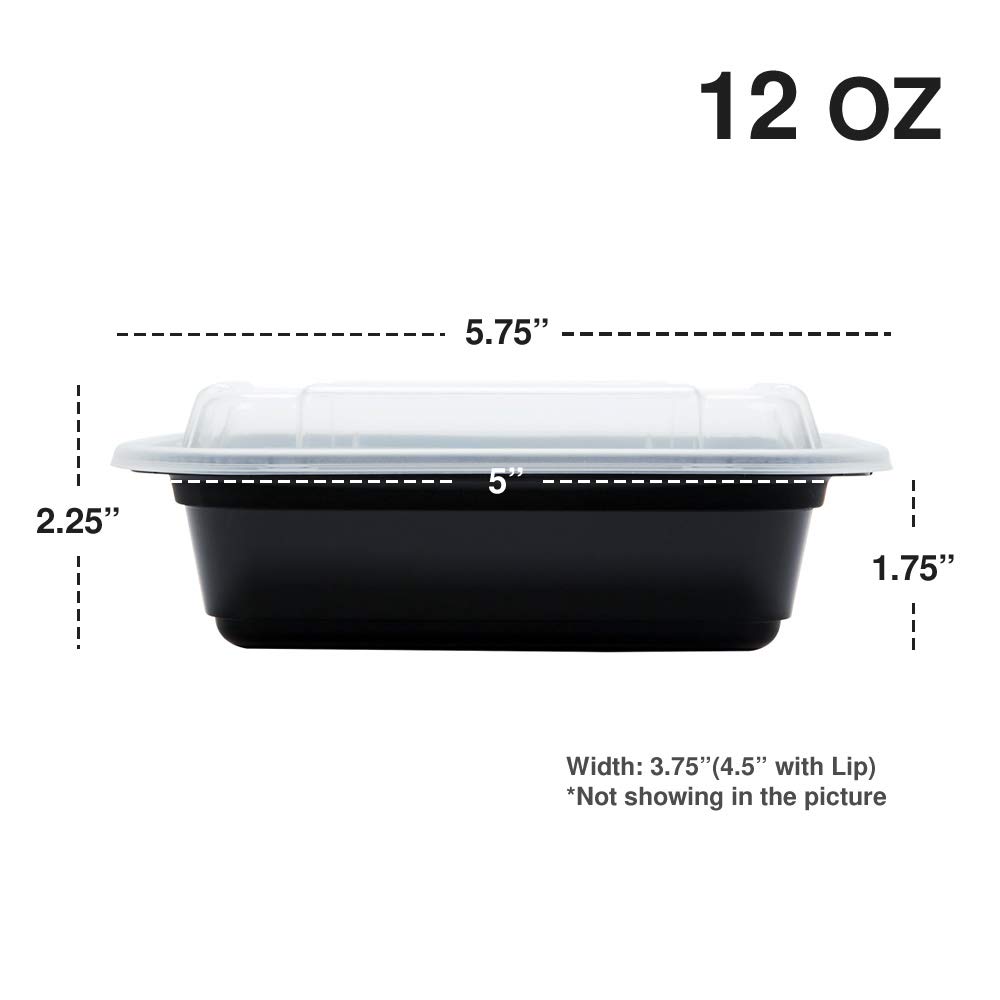 Newspring Pactiv [20 Sets] Meal Prep Containers with Lids, Food Storage, Take Out, Lunch Box, Portion Control, Microwave/Dishwasher/Freezer Safe, BPA Free, Factory Sealed, Made in USA (12 OZ - Small)