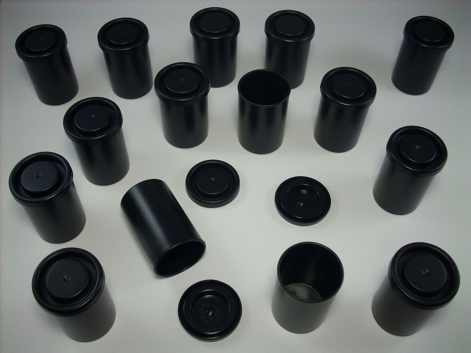 CTKcom 35MM Film Canisters(24 Pack)- Tight Sealing Lids on All Canisters for Travel or Small Storage and Geocaching,24 Pack(Black)