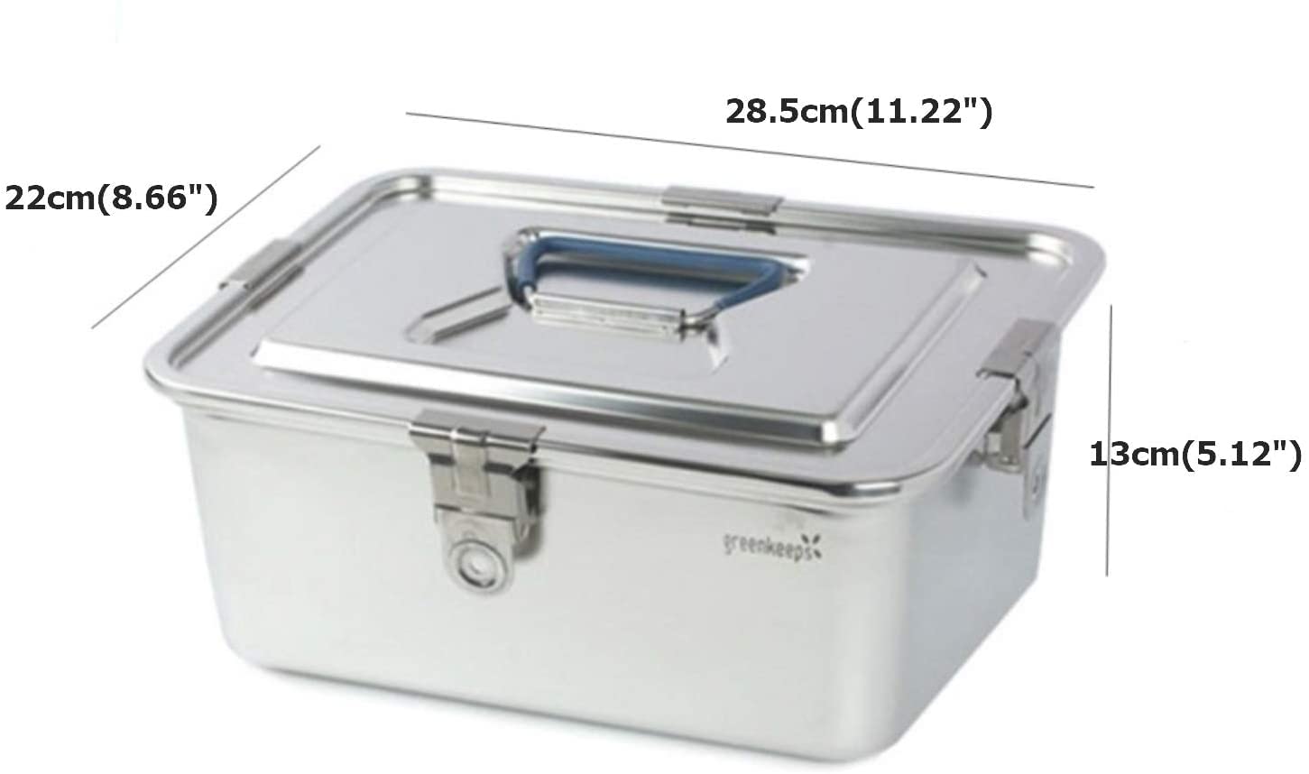 Greenkeeps All Stainless Steel Storage Airtight Food Container with Lid (5.4L (183 Oz))