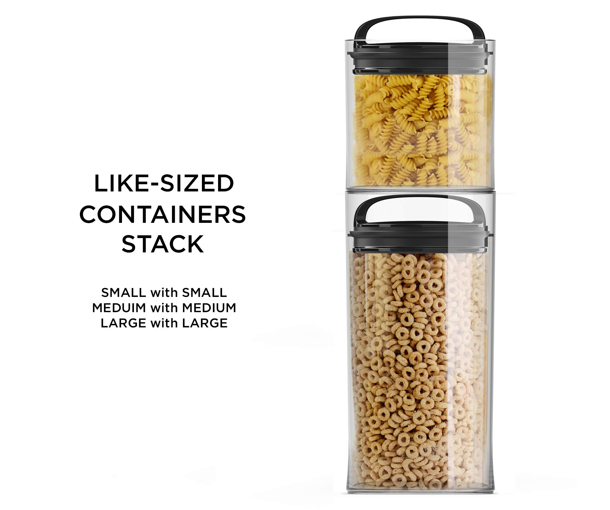 Best PREMIUM Airtight Storage Container for Coffee Beans, Tea and Dry Goods - EVAK - Innovation that Works by Prepara, Glass and Stainless Black Gloss Handle, Mini: Set of 3