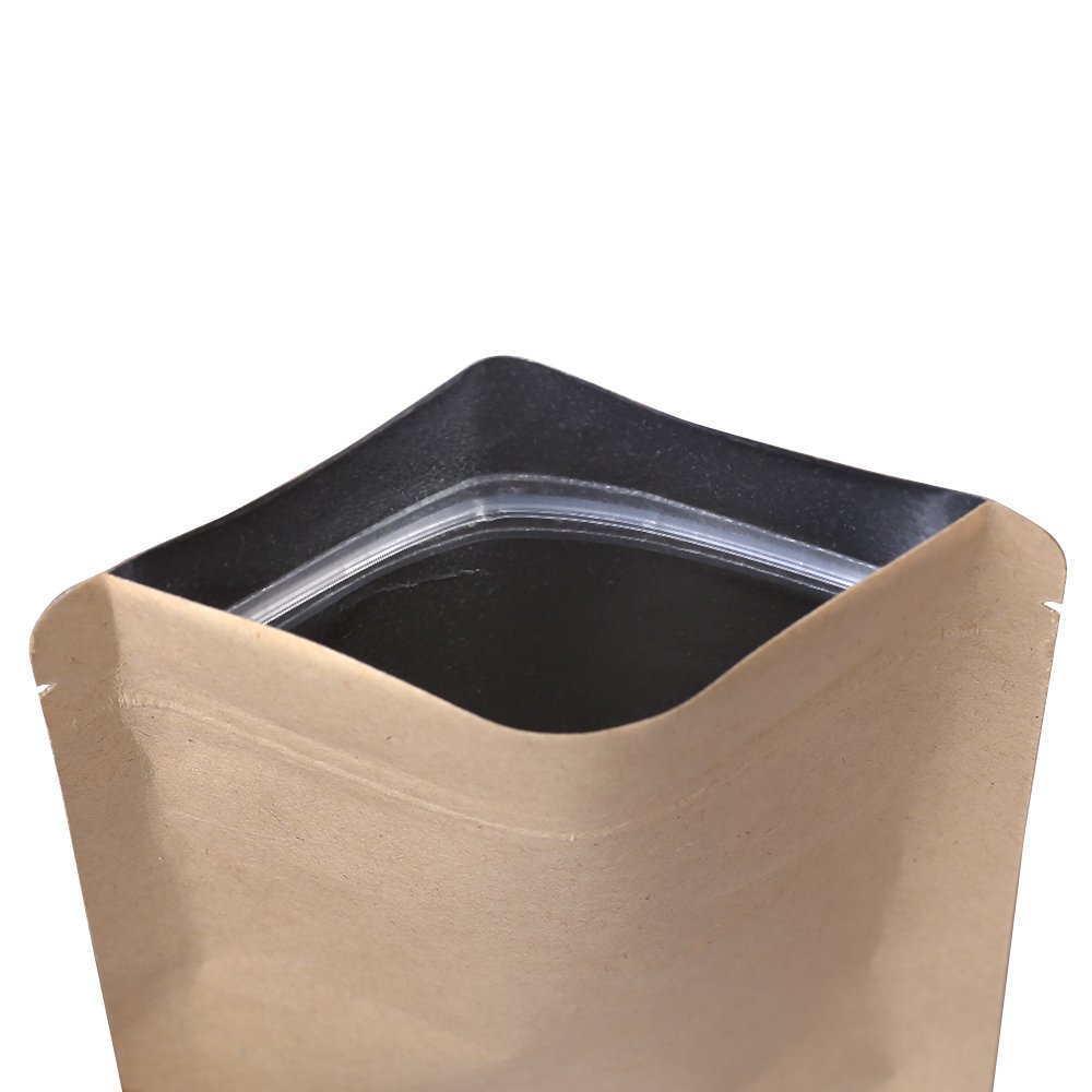 QQ Studio QuickQlick™ Kraft Mylar Heat Sealable Bags (100 Bags) (Brown Ziplock, 5.1" x 8.3" (13 cm x 21 cm))