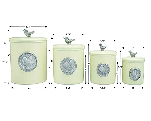Old Dutch 4 Piece Smooth Finish Canister Set, Cream