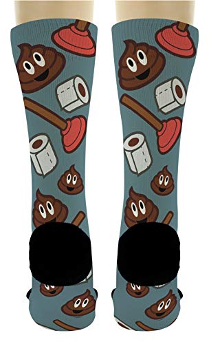 ThisWear Practical Joke Gifts for Women and Men TP and Poop Socks Funny Accessories 6-Pair Novelty Crew Socks