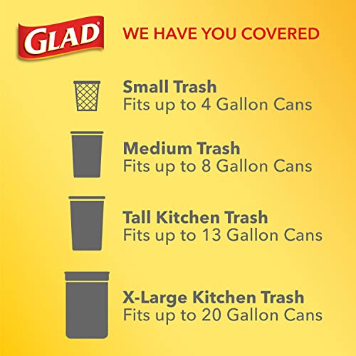GLAD ForceFlex Tall Drawstring Trash Bags, 13 Gallon White Trash Bags for Tall Kitchen Trash Can, Mediterranean Lavender with Febreze Freshness to Eliminate Odors, 40 Count