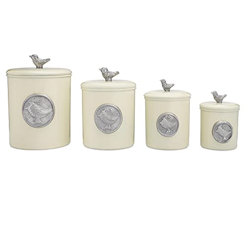 Old Dutch 4 Piece Smooth Finish Canister Set, Cream