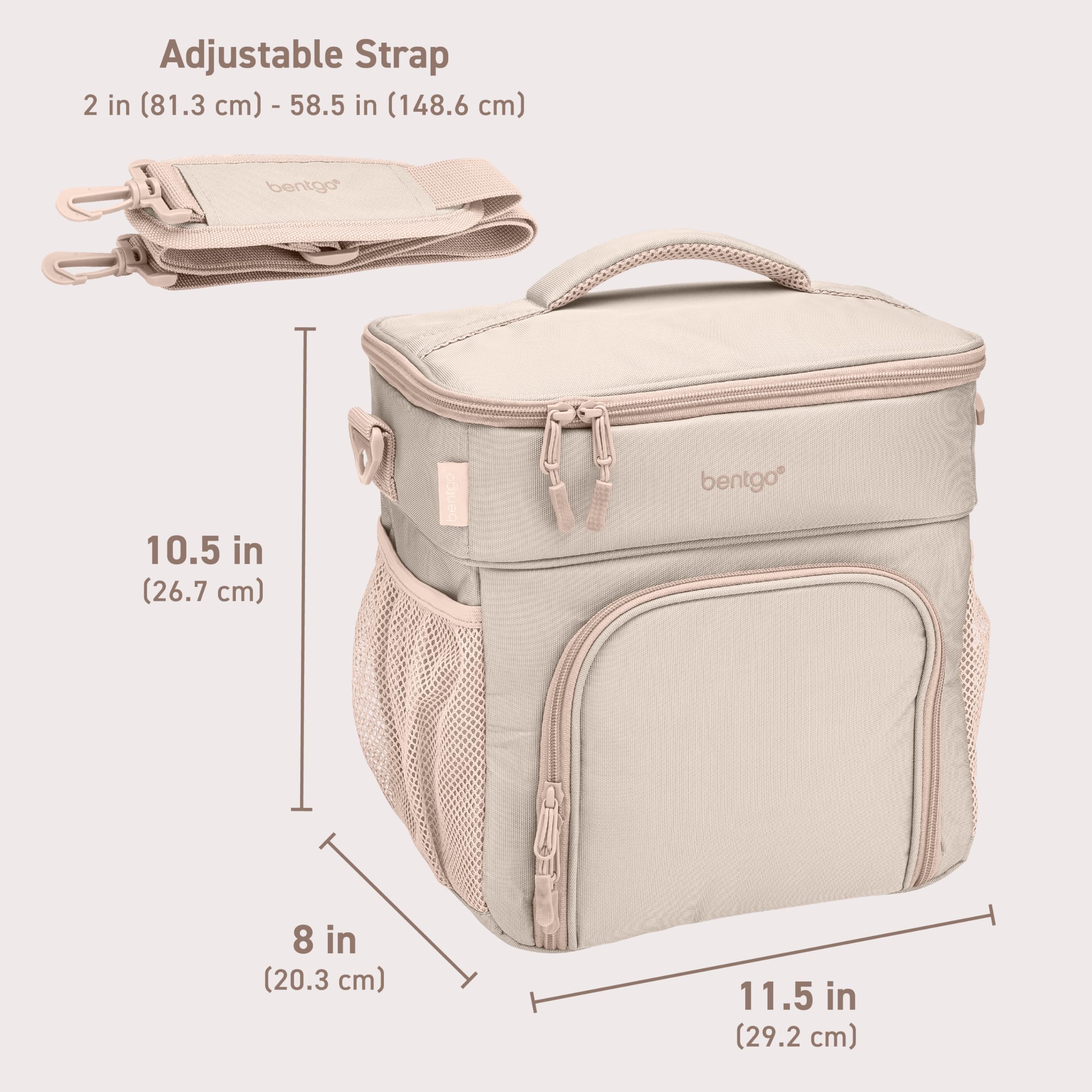 Bentgo Prep Deluxe Insulated Multimeal Bag - Lunch Box Bag, Holds 5 Meals, Premium Insulation up to 8 Hrs, Durable, Water-Resistant - Large Capacity For Adult Meal Prep (Sand)