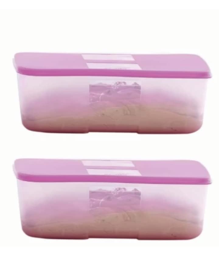 Tupperware Freezer Mate 2-Pack Rectangular Lidded Box, 1L, Clear, BPA Free, Freezer Safe, Leak Proof, Minimalist Style