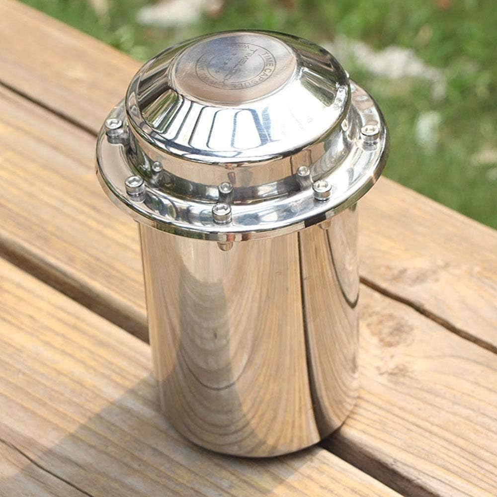 RISEDC Time Capsule Container Waterproof Stainless Steel Lock Future Graduation Gift Storage Goods 20cm/7.9inch