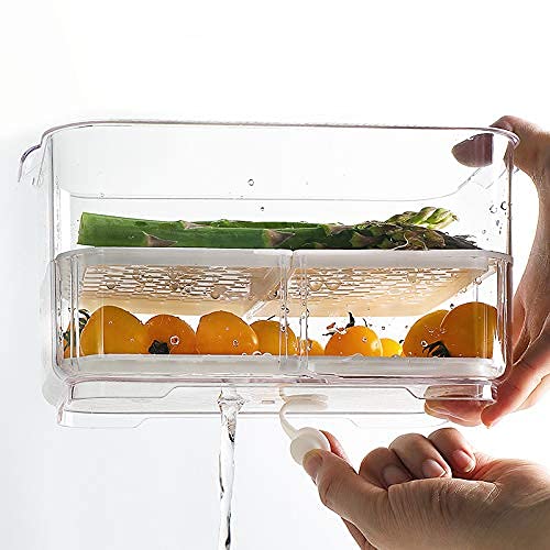 SANNO Stackable Fridge Food Storage Containers Freezer Egg Holder Vegetable Fruit Containers Fridge Containers,Freezer Produce Saver