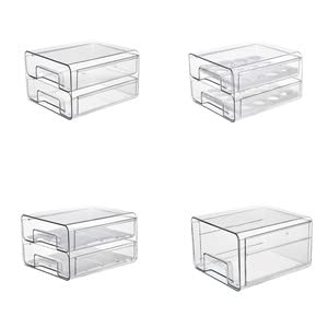 Qielie Food Storage Containers Pantry Organizer with Lids, Removable Drain Tray Fruit Vegetables Storage Rack Clear Fridge Storage Stackable Meal Fresh Keeper Bins