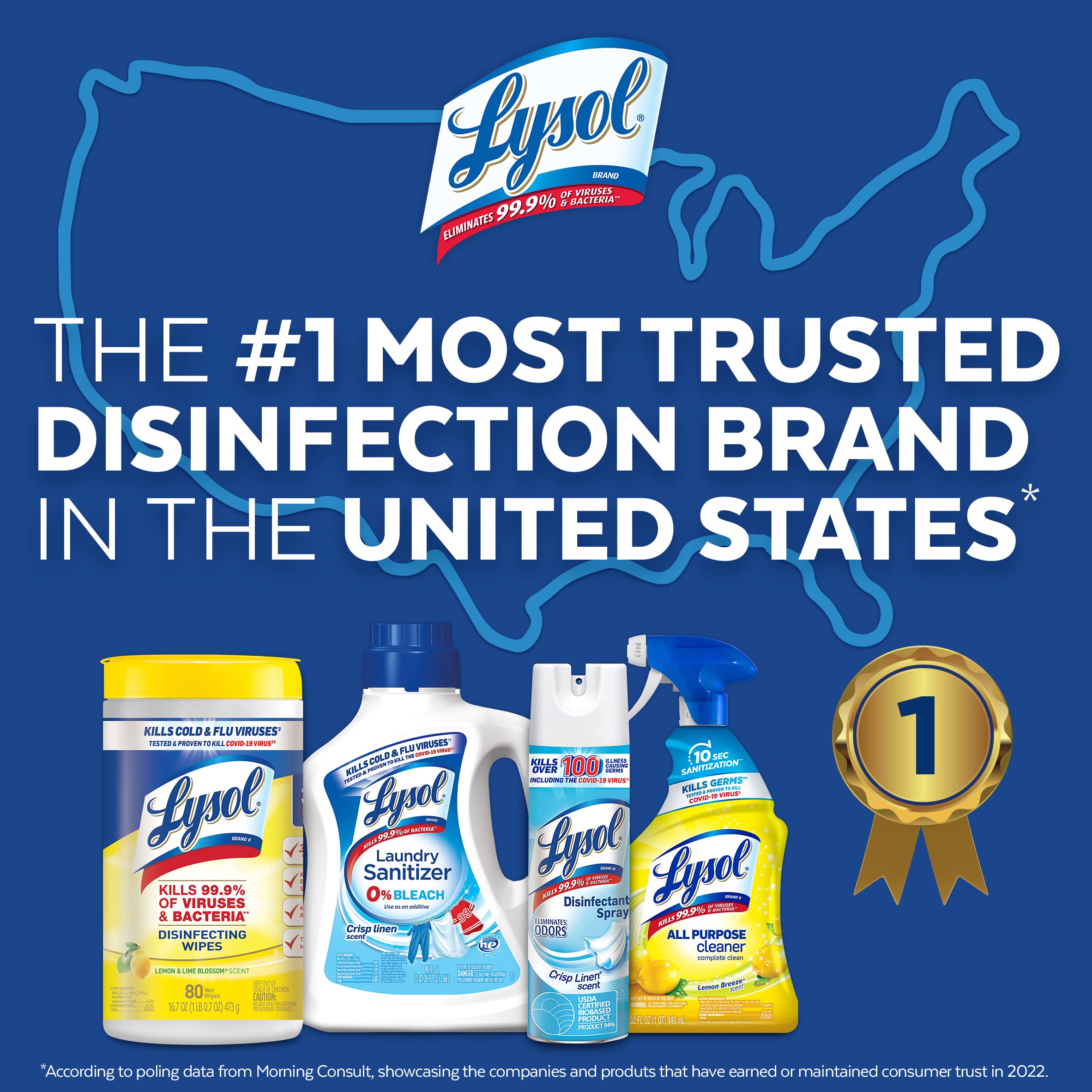 Lysol Disinfecting Wipes, Crisp Linen, 80ct,Packaging May Vary