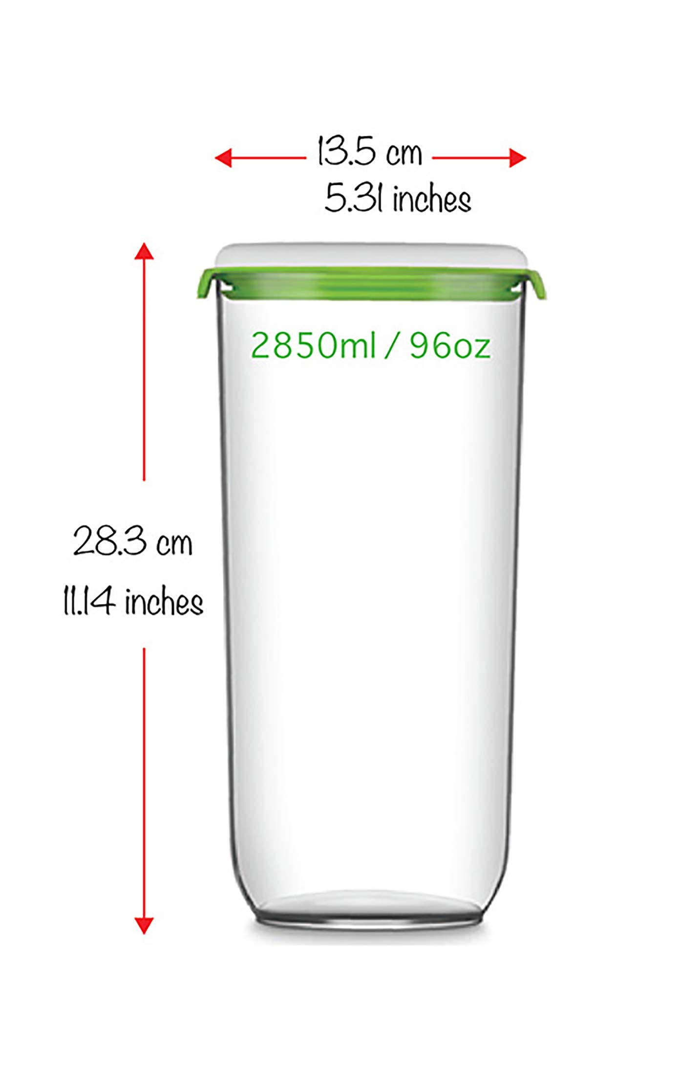 FOSA Vacuum Seal Containers, Extra Tall Round Vacuum Seal Container, 96 oz - High-Capacity Food Saver Containers for Vacuum Seal, Premium Airtight Vacuum Container (Vacuum Pump Not Included)