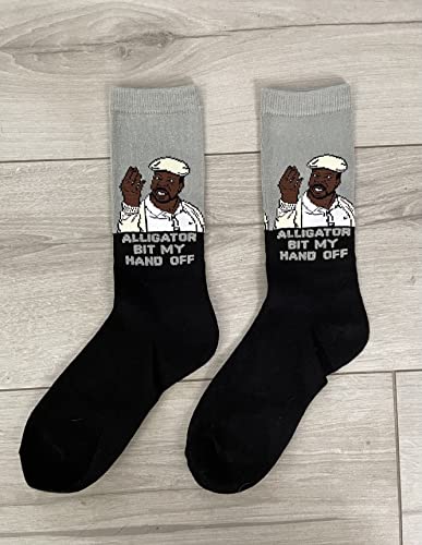Balanced Co. Funny Golf Socks Golf Dress Socks Crazy Socks Casual Cotton Crew Socks (Alligator)
