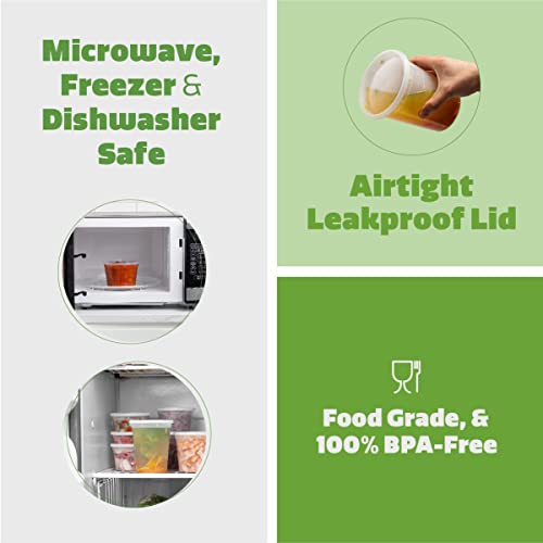 Comfy Package [Case of 120 32 oz. Plastic Deli Containers with Lids - Disposable Food Storage Containers With Airtight Lids, Ideal for Soups, Stews, and Meal Prep