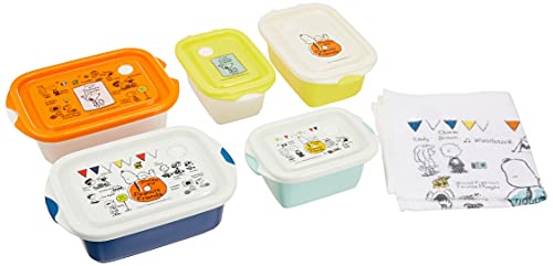 Skater SET921 Snoopy Peanuts Food Container & Hot Towel Gift Set, Made in Japan
