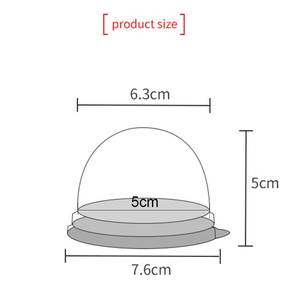 EchoDone 50 Set Clear Plastic Mini Cupcake Boxes Muffin Pod Dome Muffin Single Container Box Wedding Birthday Gifts Boxes Supplies (Silver)