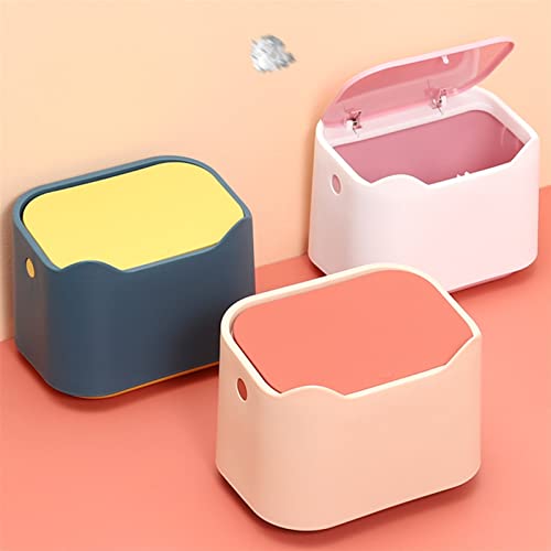 CANMNT Trash Can Desktop Garbage Basket Mini Small Waste Bins Home Table Plastic Trash Can Office Supplies Dustbins Sundries Barrel Box Trash Can Wastebasket