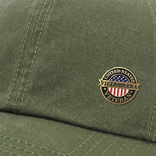 United States Vietnam Era Veteran Circle Lapel Pin with American Flag Graphic