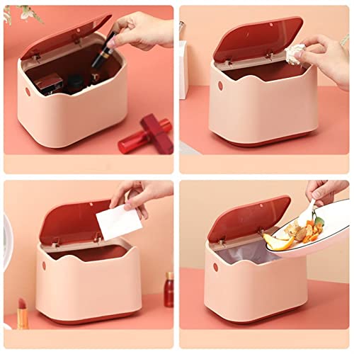 CANMNT Trash Can Desktop Garbage Basket Mini Small Waste Bins Home Table Plastic Trash Can Office Supplies Dustbins Sundries Barrel Box Trash Can Wastebasket