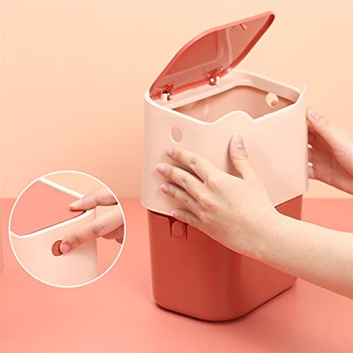 CANMNT Trash Can Desktop Garbage Basket Mini Small Waste Bins Home Table Plastic Trash Can Office Supplies Dustbins Sundries Barrel Box Trash Can Wastebasket
