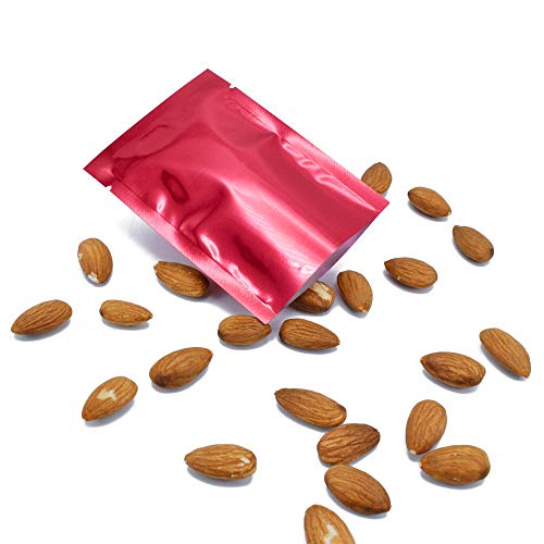 100PCS Red Metallic Foil Mylar Open Top Bags 12x18cm (4.7x7")