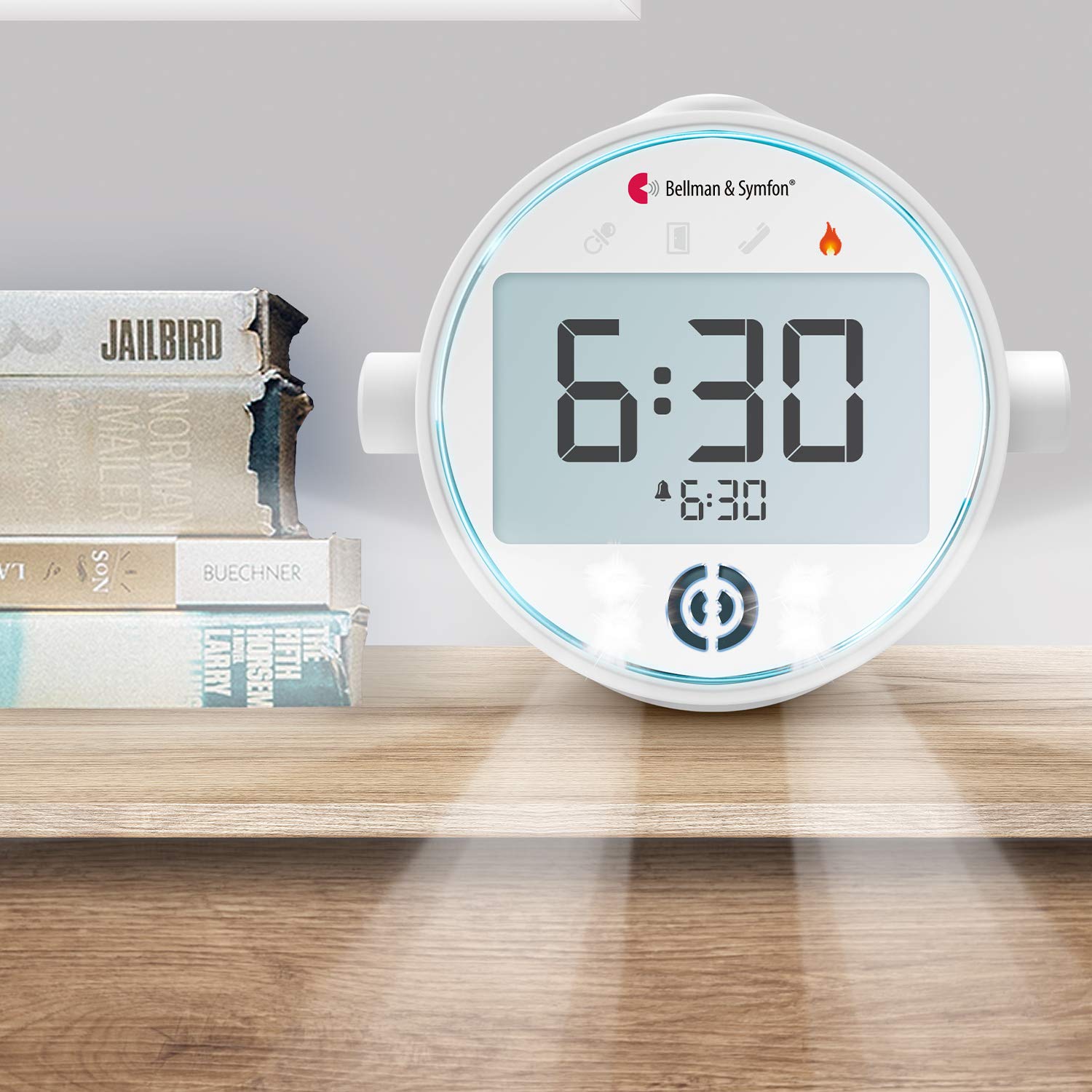 Bellman & Symfon Safe Fire Alerting Solution – Smoke Detector for Hard of Hearing - Wireless Smart Home Safety Alarm Includes Smoke Alarm Transmitter, Alarm Clock Receiver with Guiding Night Light