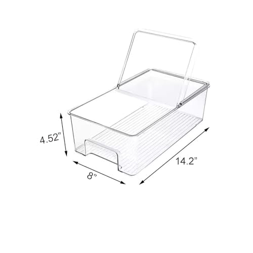 Freezer Containers Food Storage Containers Fridge Containers Plastic Organization Storage Bin for Fridge, Freezer, Pantry, Kitchen- Organizer for Fruit, Yogurt, Snacks, Pasta, set of 2
