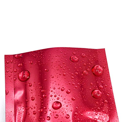 100PCS Red Metallic Foil Mylar Open Top Bags 12x18cm (4.7x7")