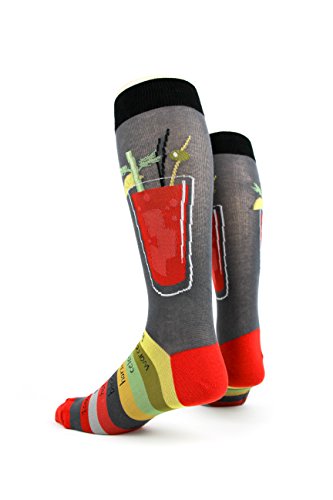 Foot Traffic Men's Novelty Socks, Funny Beverage-Themed Socks for Men, Sizes 7–12, Bloody Mary