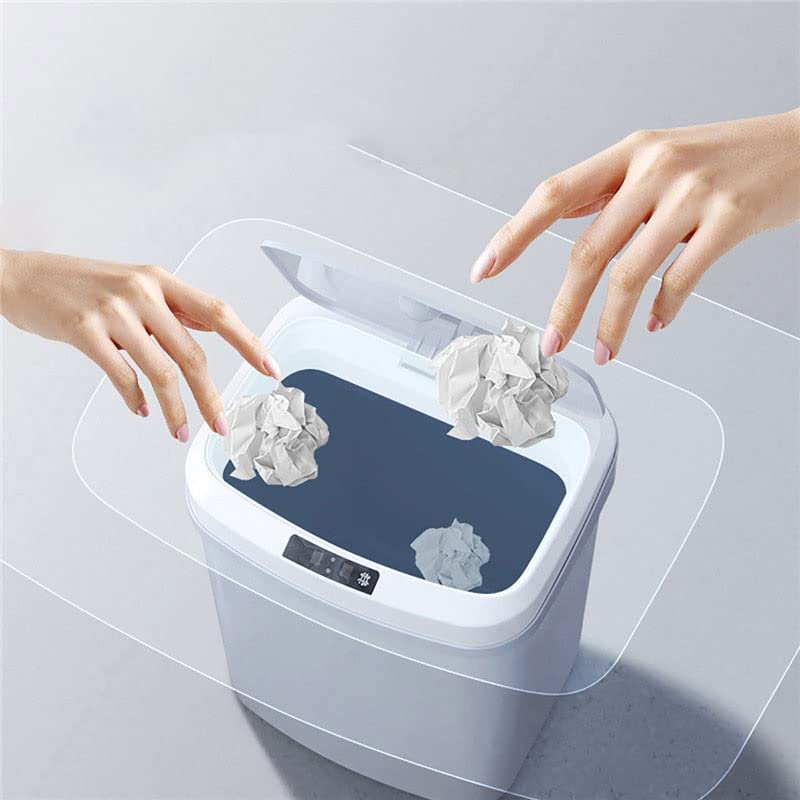 ZHUHW Home Smart Induction Trash Can 16L Automatic Electric Sensor Waste Bins Kick Barrel Garbage Bins Trash (Color : Gray, Size : 22x26.5x33cm)