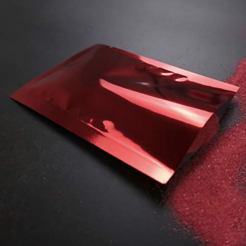 100PCS Red Metallic Foil Mylar Open Top Bags 12x18cm (4.7x7")