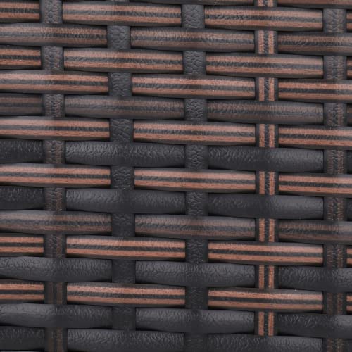 KECKS Brown Gradient with Top Cover Iron Frame Rattan Trash Can