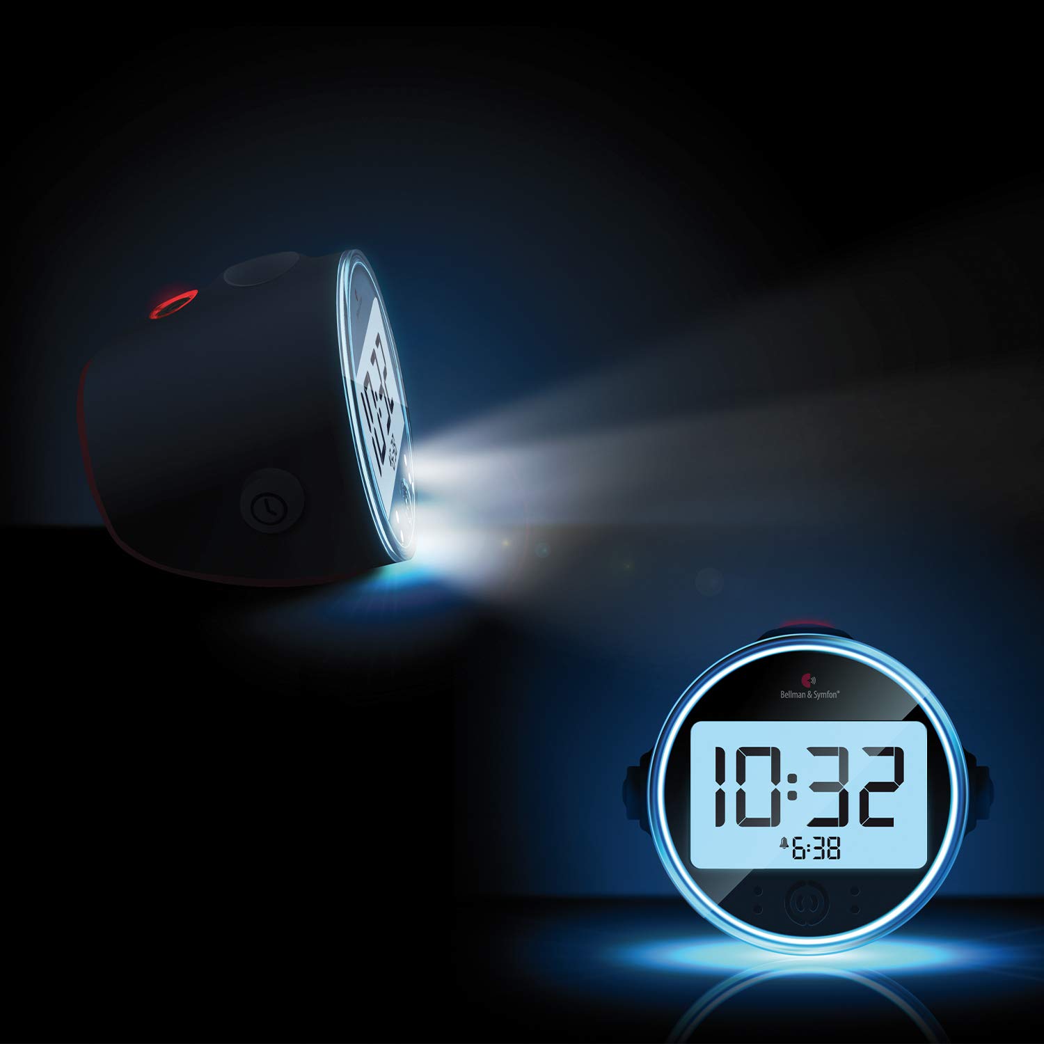 Bellman & Symfon Safe Fire Alerting Solution – Smoke Detector for Hard of Hearing - Wireless Smart Home Safety Alarm Includes Smoke Alarm Transmitter, Alarm Clock Receiver with Guiding Night Light