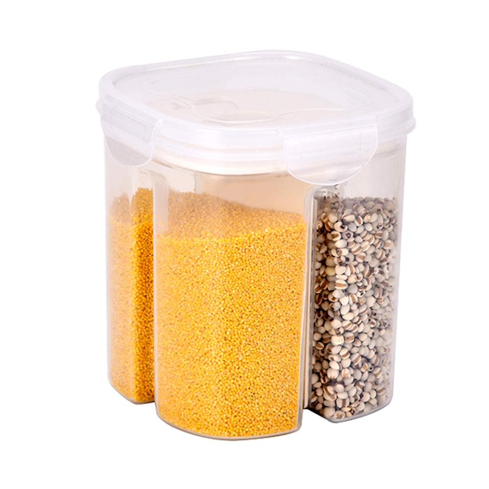 AIKENR Airtight Food Storage Containers with Lids, Cereal Dry Food Storage Container for Keeping Food Dry & Fresh, Clear Plastic Cereal Storage Box Ideal for Candy Snacks 1.9L