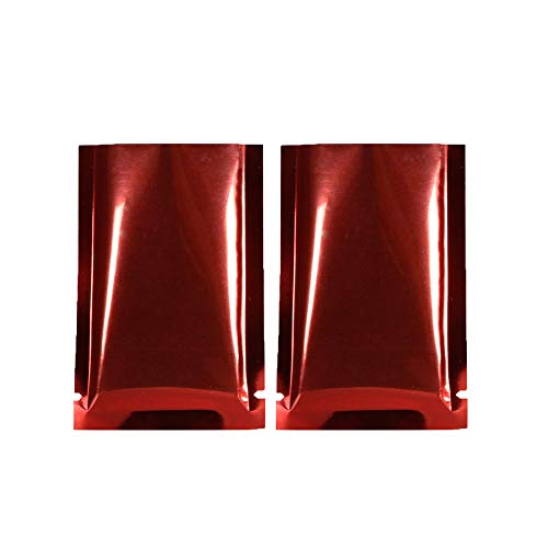 100PCS Red Metallic Foil Mylar Open Top Bags 12x18cm (4.7x7")