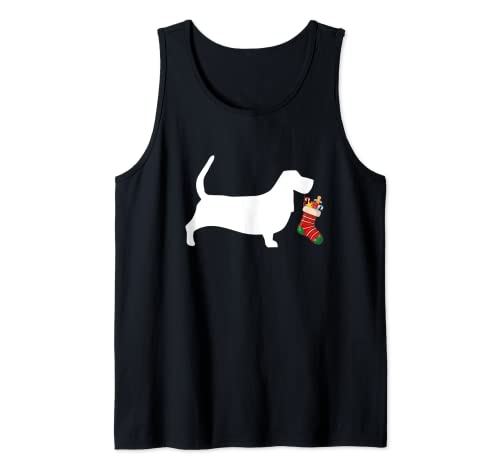 Bassett Hound Christmas Stocking Stuffer Dog Tank Top