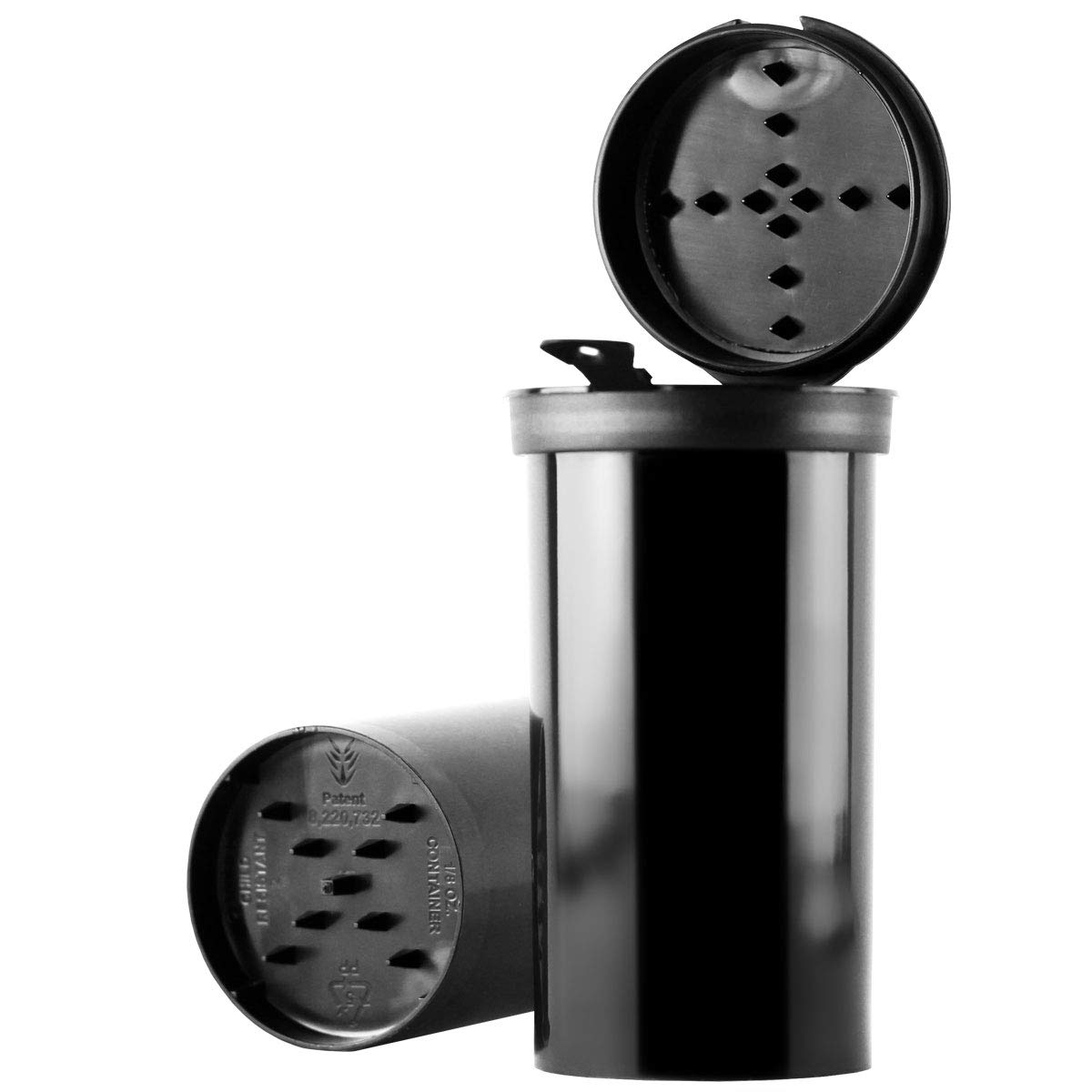 Rip N' Shred Pop Top Storage Container w/Built-In Grinder (Black, 225)