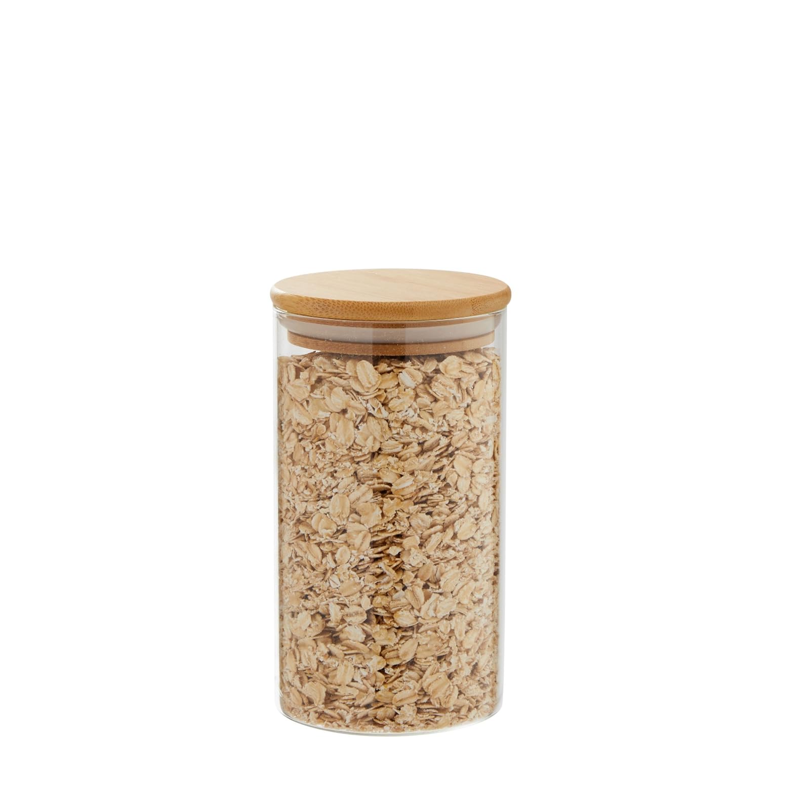 Juvale 6 Piece Set of Bamboo Storage Containers with Lids for Pasta, Cookies, Nuts, 15 oz and 24 oz Glass Jars for Kitchen Pantry (2 Sizes)
