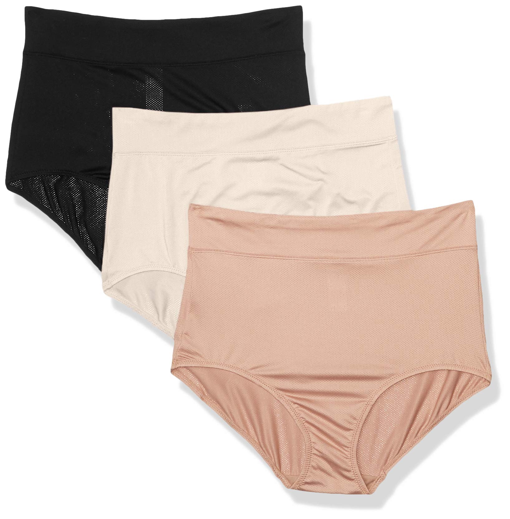 Warner's womens Blissful Benefits Breathable Moisture-wicking Microfiber Brief Rs4963w Underwear, Toasted Almond/Butterscotch/Black, XX-Large US