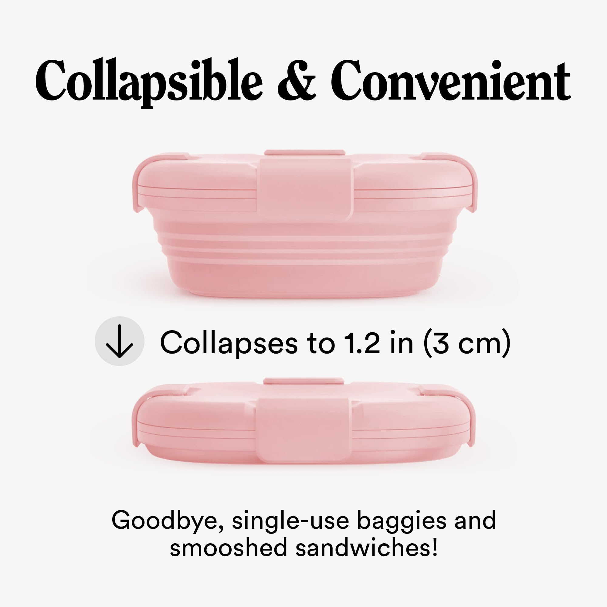 STOJO Collapsible Sandwich Box – 24oz, Reusable Food Storage Container, Silicone Bowl for Hot/Cold Food – Meal Prep, Lunch, Camping, Hiking – Dishwasher Safe (Set of 1, Carnation)