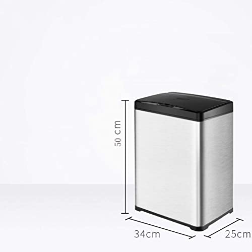 n/a Electric Intelligent Sensor Trash can high-end Large Size Stainless Steel Commercial Hotel Office Home 30 liters